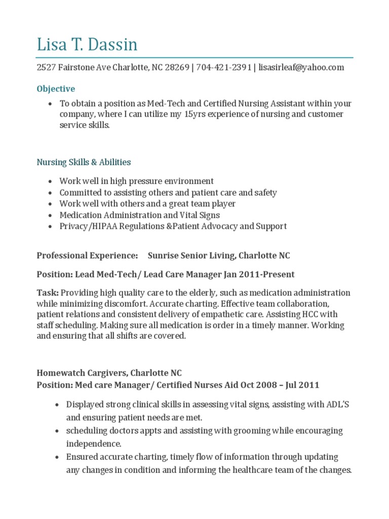 Lisa Resume | PDF | Nursing | Health Care