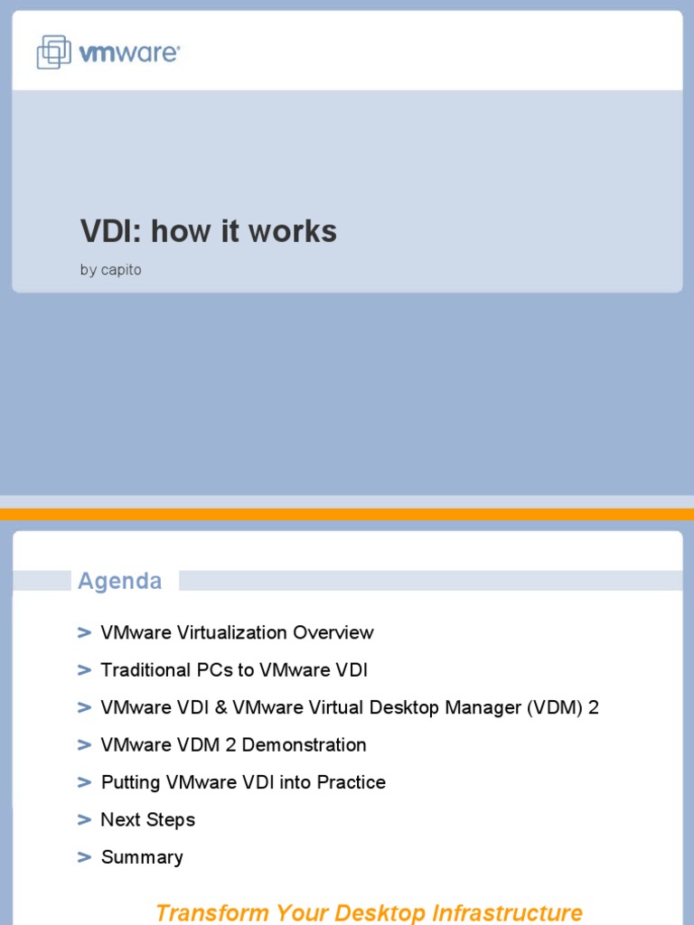 Vdi How It Works618 PDF | PDF | Desktop Virtualization | V Mware