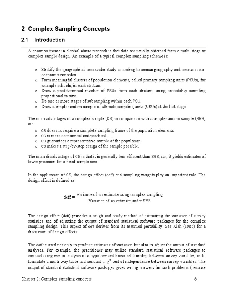 2 Complex Sampling Concepts: PSU PSU PSU Usus CS SRS | Download Free ...