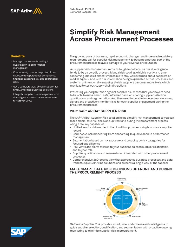 SAP Ariba Supplier - Risk | PDF | Procurement | Business Process