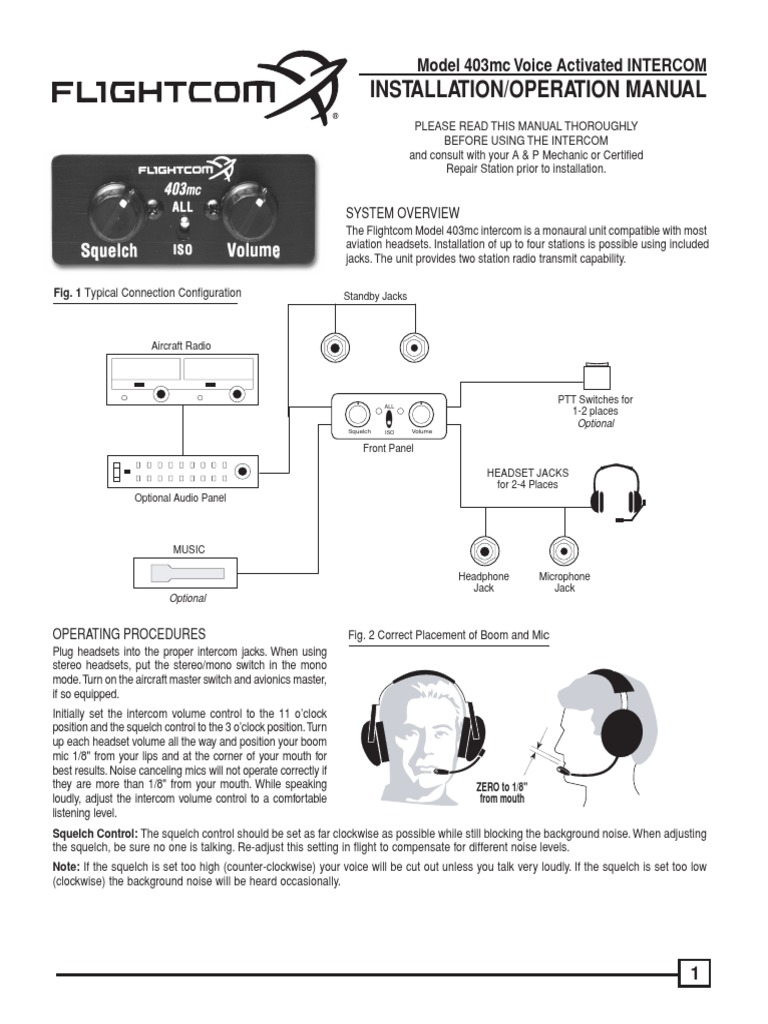 Installation/Operation Manual: Model 403mc Voice Activated INTERCOM ...