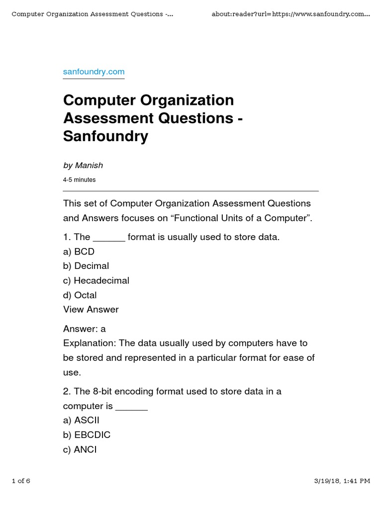 Questions and Answers On Basic Structures of Computers | PDF | Central ... Questions and Answers On Basic Structures of Computers | PDF | Central ...