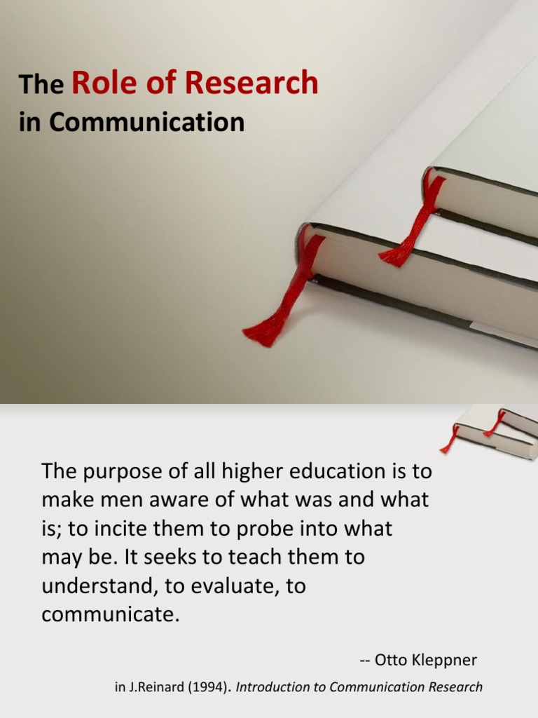 The Role of Research in Communication | PDF | Interpersonal ...