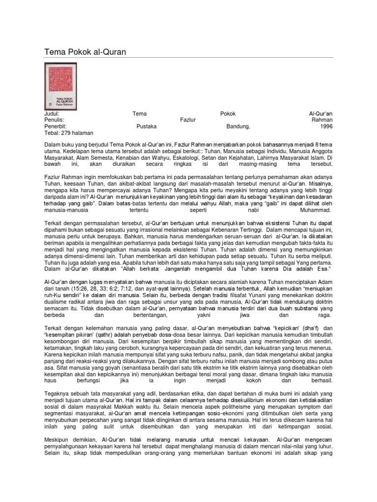 Tema Pokok Al-qur'An | PDF