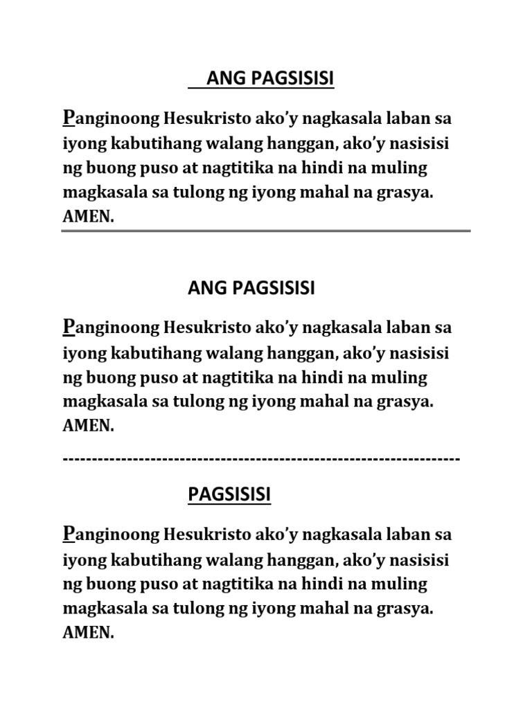 Dsasal Pagsisisi | PDF