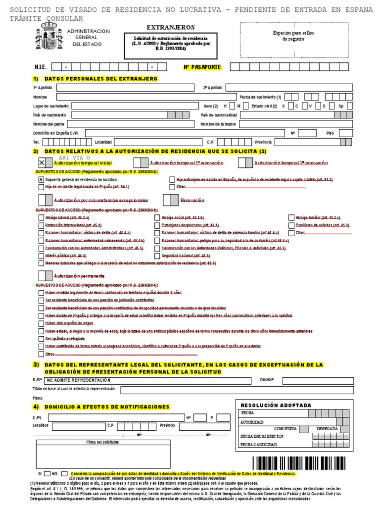 Solicitud de Visado Nacional España | PDF | Pasaporte | Gobierno y ...