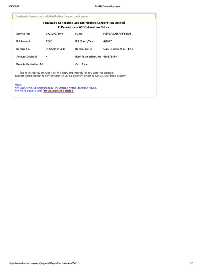 TNEB Online Payment | PDF