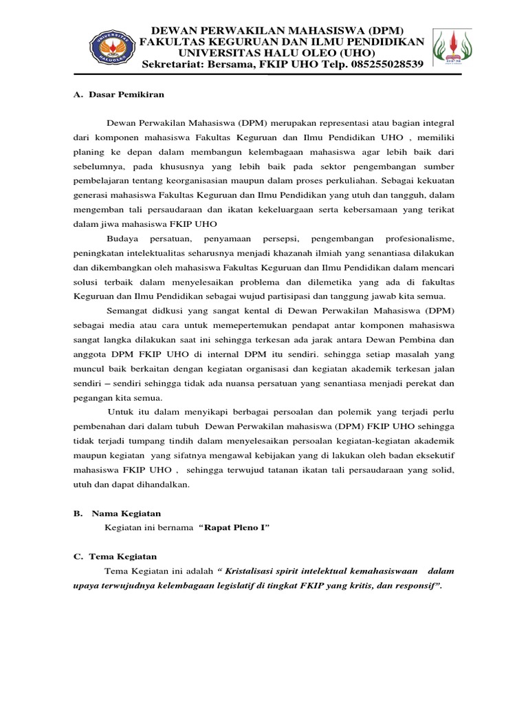 LPJ Evaluasi Bem | PDF