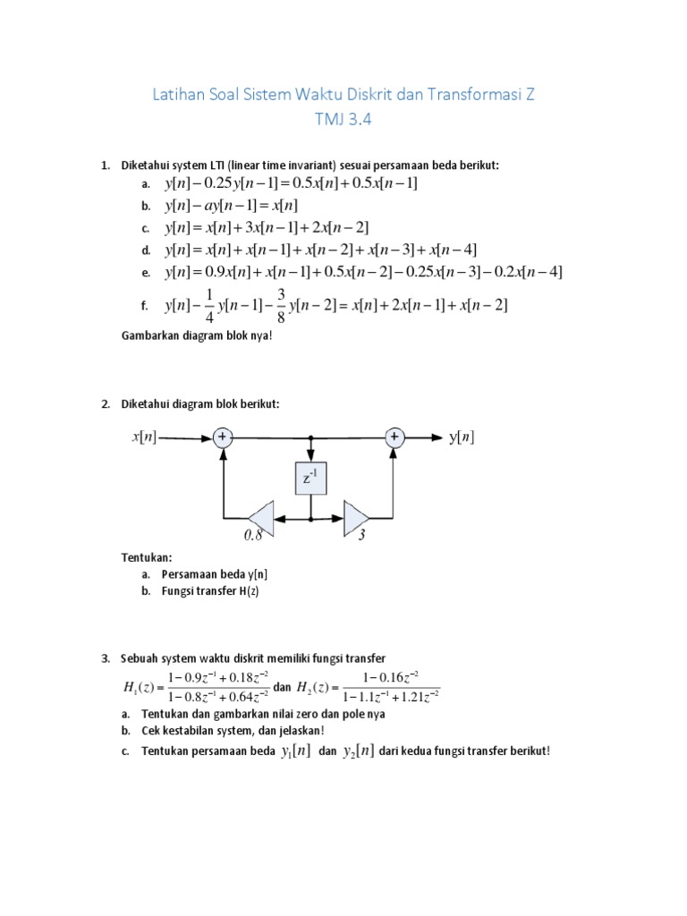 Review Sistem Waktu Diskrit Dan Transformasi Z | PDF
