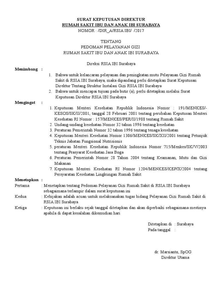 Surat Keputusan Direksi | PDF