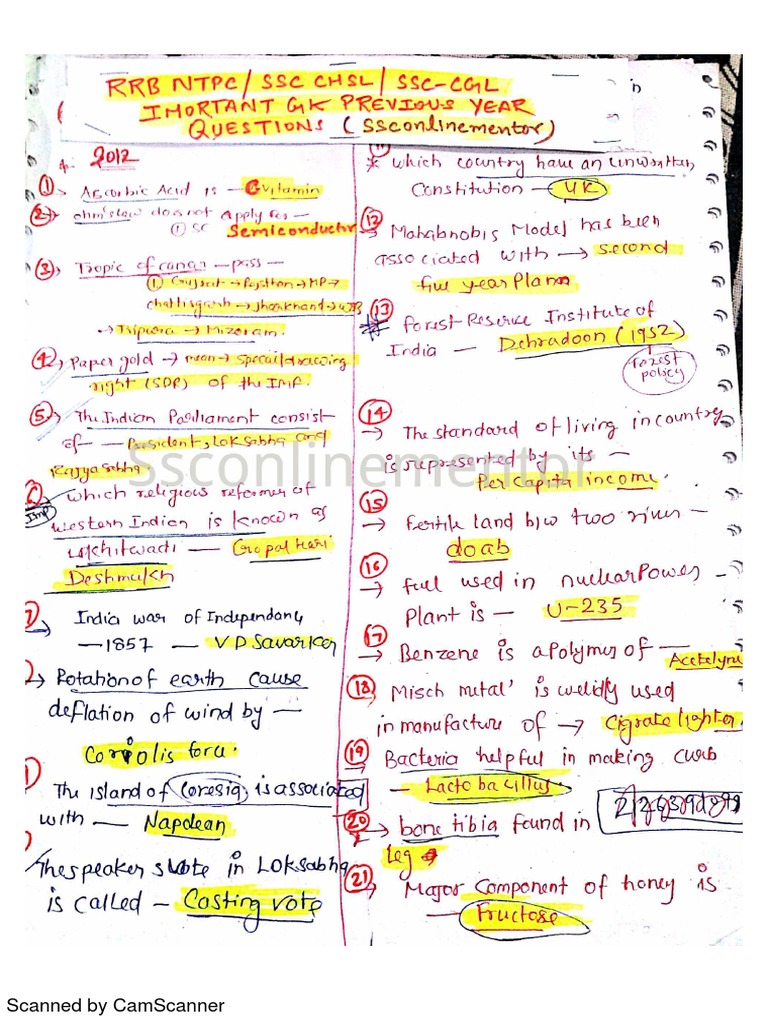 GK SSC | PDF