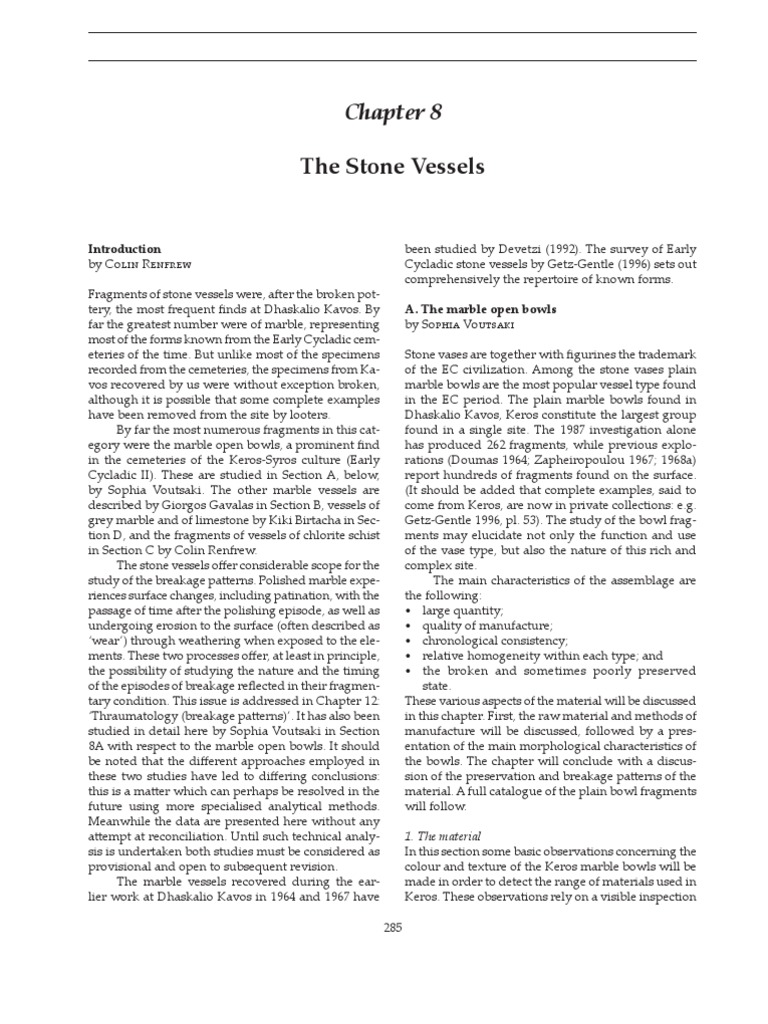 Voutsaki 2008 Marble Bowls Keros Early Cycladic | PDF | Nature