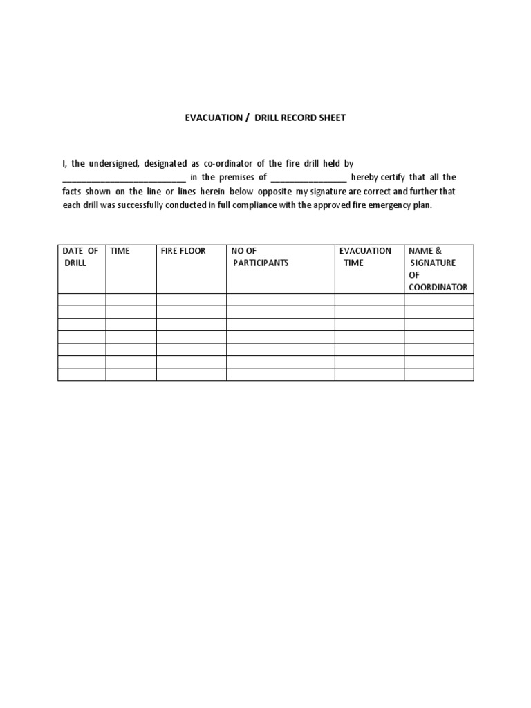 Mock Drill Record | PDF