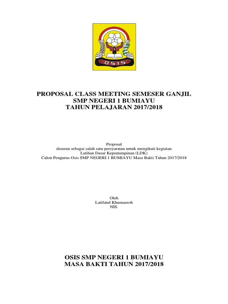 Contoh Proposal Kegiatan OSIS | PDF