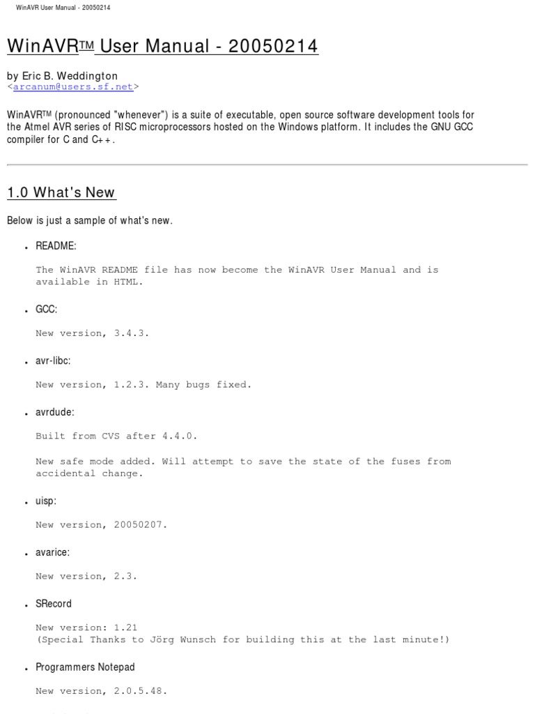 WinAVR User Manual | PDF | Integrated Development Environment | Command Line Interface