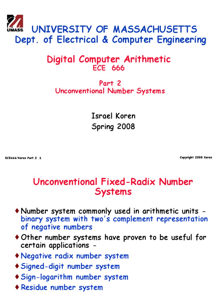 University of Massachusetts Dept. of Electrical & Computer Engineering | PDF | Numbers ...