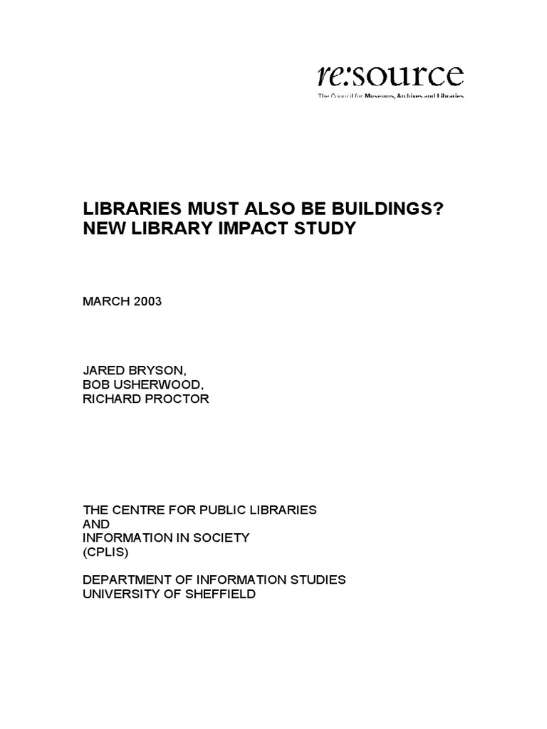 New Library Impact Study Overview | PDF | Libraries | Focus Group