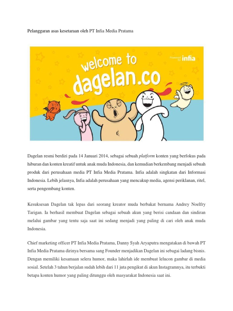 Pelanggaran Asas Kesetaraan Oleh PT Infia Media Pratama | PDF | Ilmu Sosial