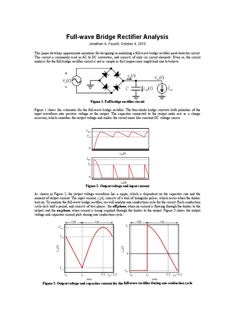 Full-Wave Bridge Rectifier Analysis | PDF | Rectifier | Electrical Network