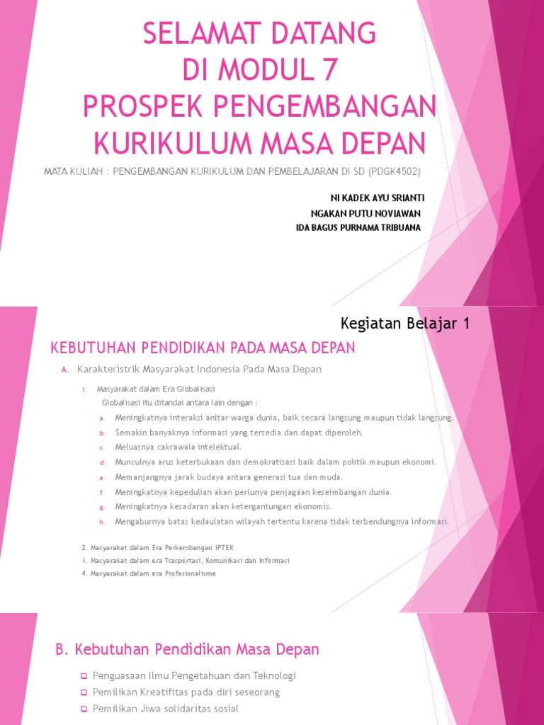 Kurikulum Dan Pembelajaran Di SD Modul 7 | PDF