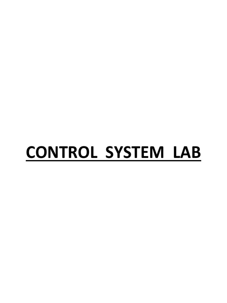 Control System Lab | PDF | Control Theory | Feedback
