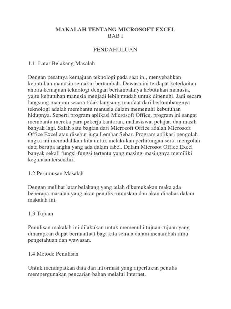 Makalah Microsoft Excel | PDF