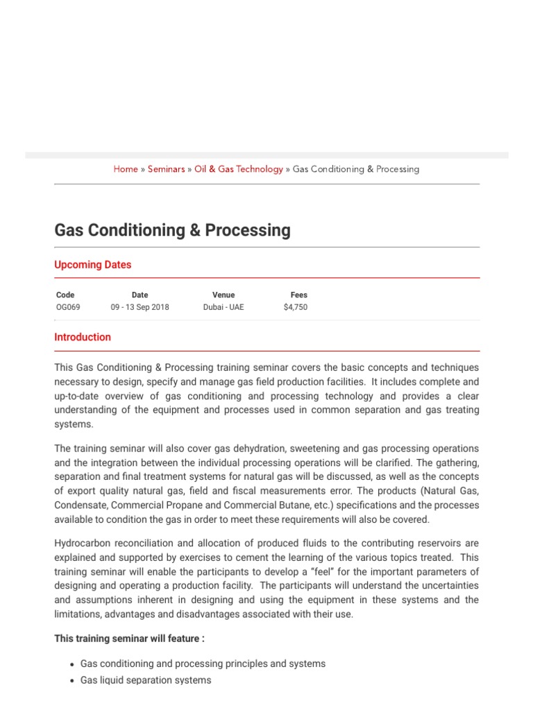 Gas Conditioning & Processing - GLOMACS | PDF | Natural Gas | Natural Gas Processing