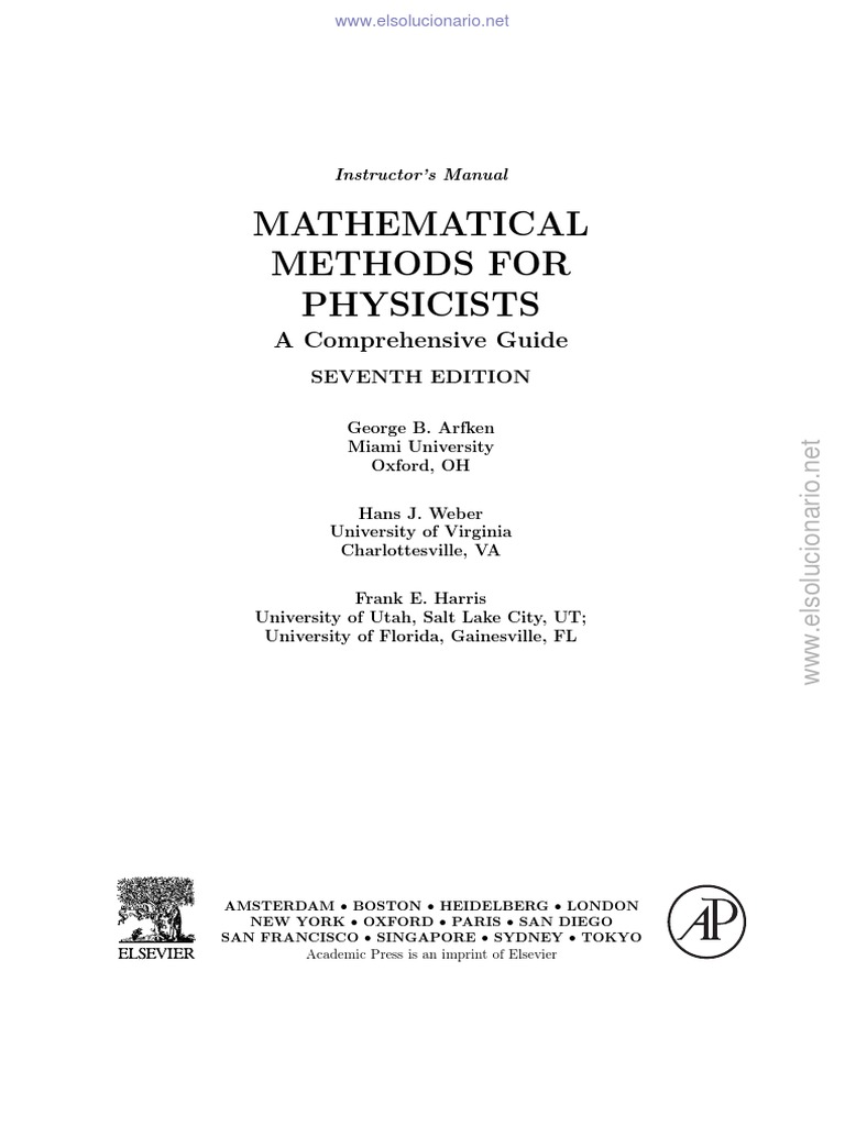 (Arfken) Mathematical Methods For Physicists 7th SOLUCIONARIO PDF | PDF | Series (Mathematics ...