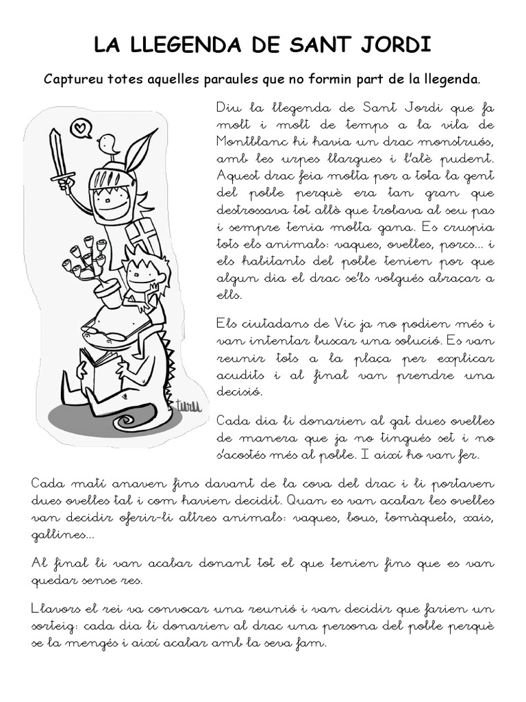 Capturar Paraules Llegenda de Sant Jordi | PDF