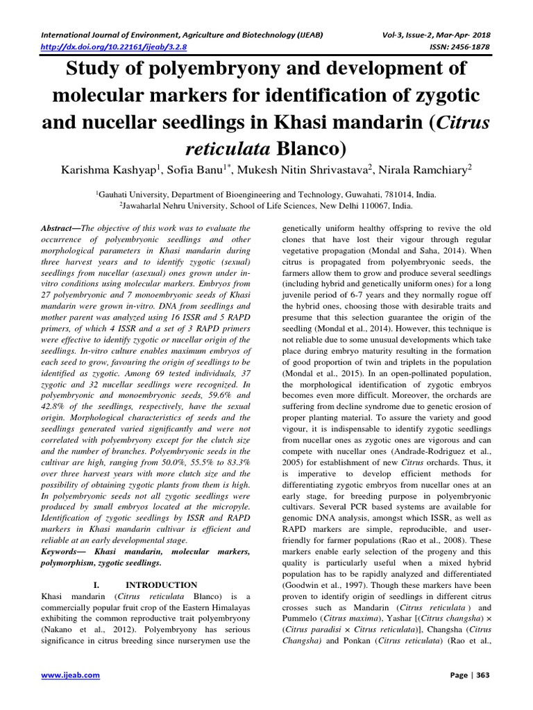 8 Study of Polyembryony and Development PDF | PDF | Polymerase Chain ...