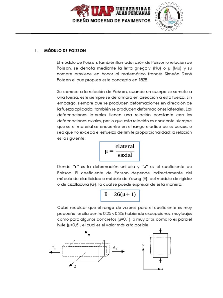 Modulo de Poisson | PDF | Elasticidad (Física) | Deformación (Mecánica)