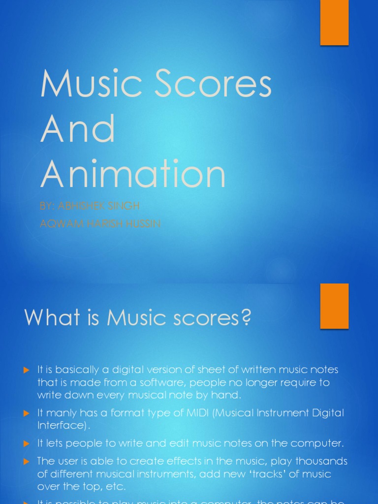 Music Scores and Animation | PDF