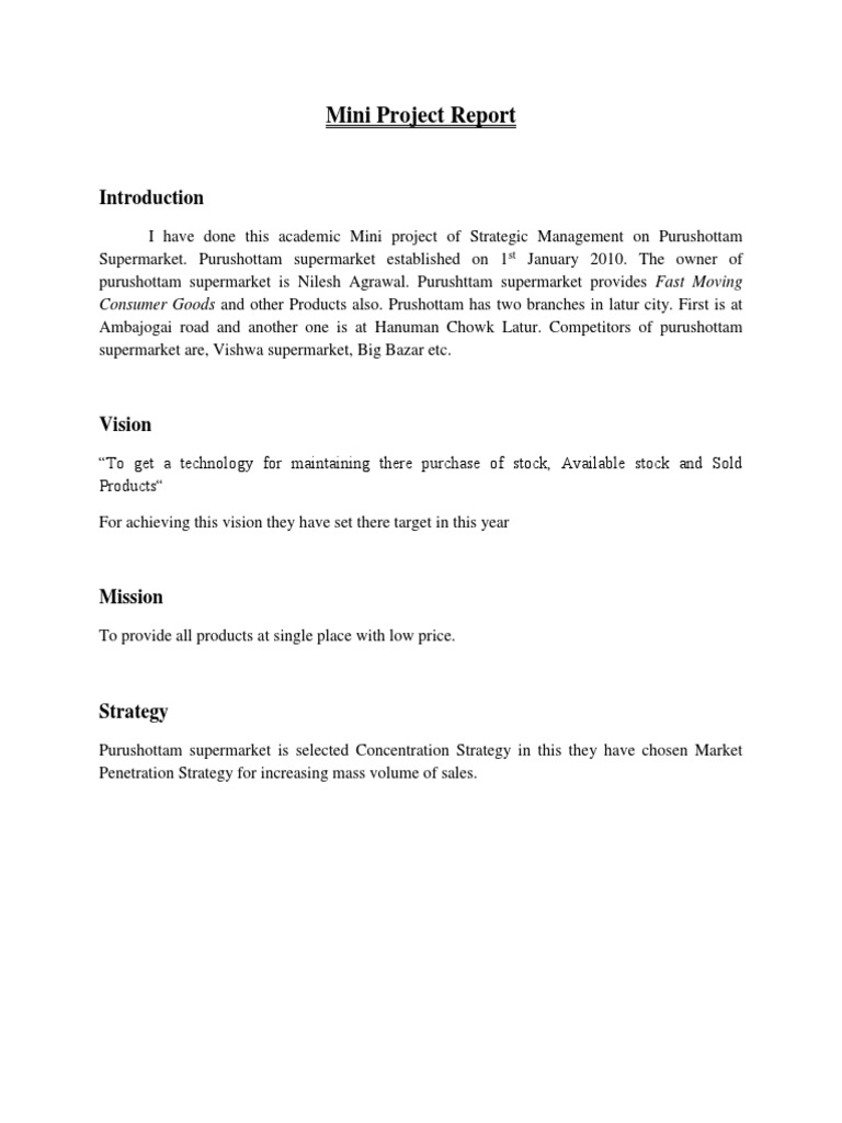 Mini Project Report: Consumer Goods and Other Products Also. Prushottam ...