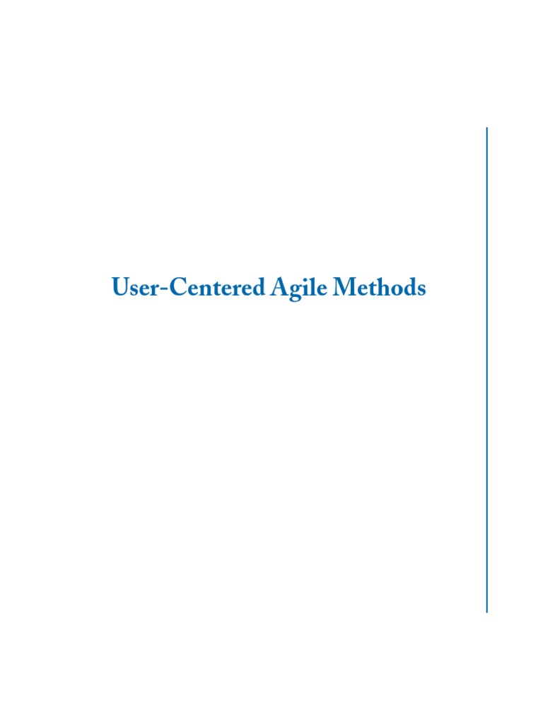 Morgan & Claypool Publishing User-Centered Agile Methods (2010) PDF | PDF | Scrum (Software ...