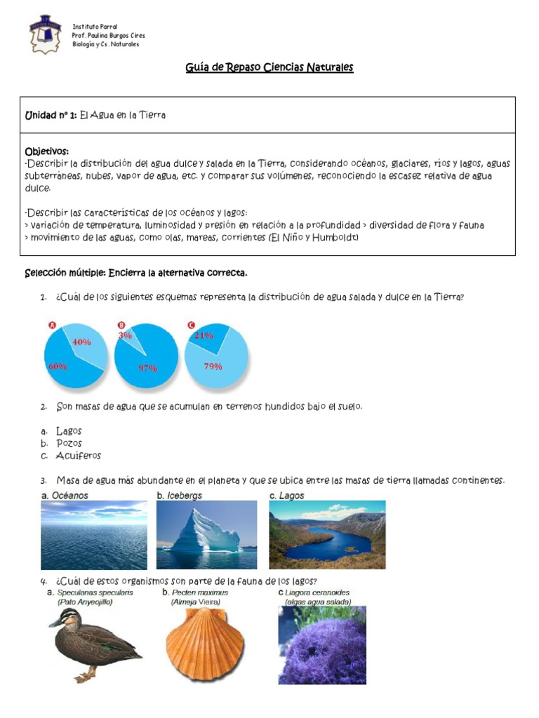 Tipos y características del agua en la Tierra | PDF | Océanos | lago