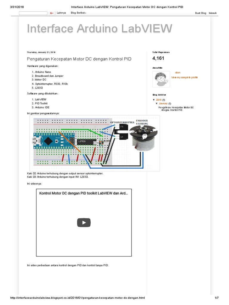 Interface Arduino LabVIEW - Pengaturan Kecepatan Motor DC Dengan Kontrol PID | PDF | Komputer