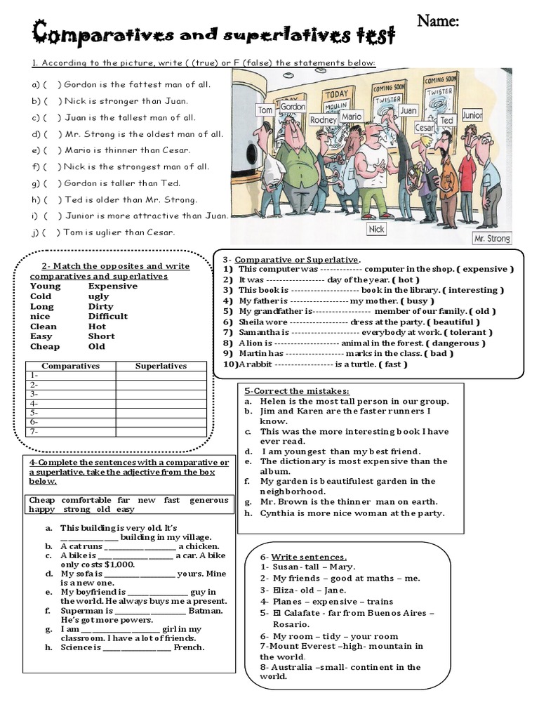 Comparatives and Sup Test | PDF