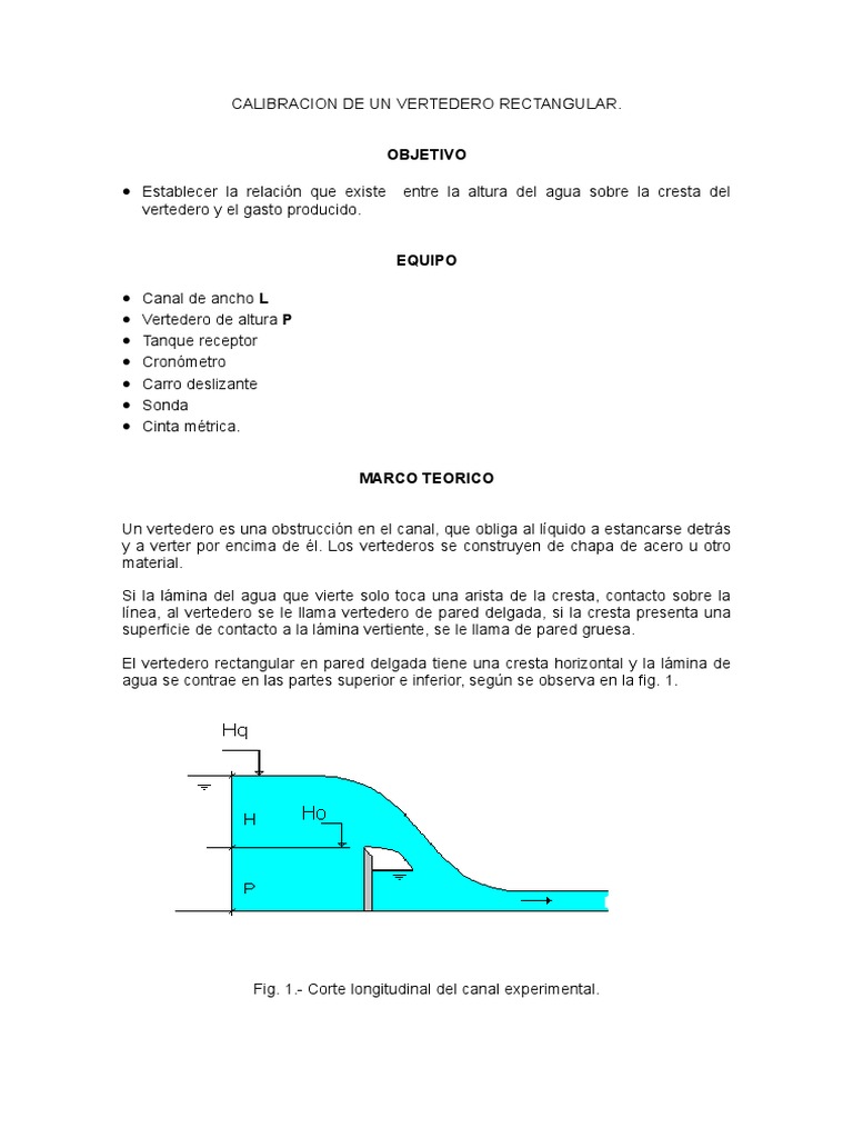 Calibracion de Un Vertedero Rectangular | PDF | Medición | Naturaleza