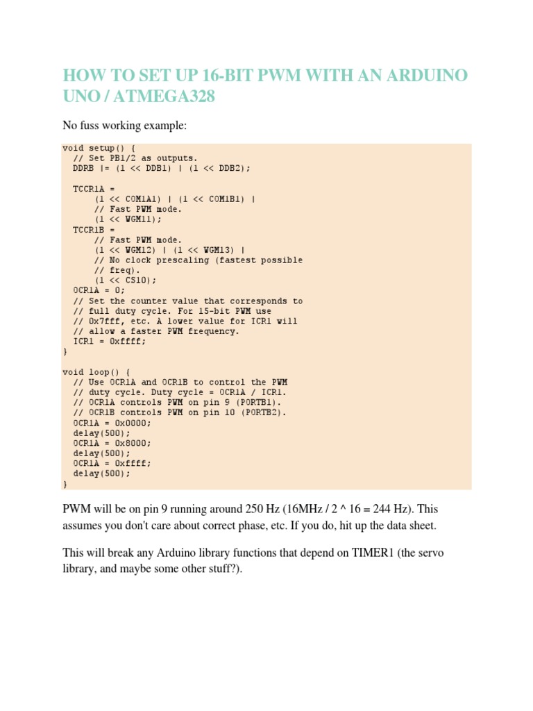 PWM Using Atmega328 | PDF