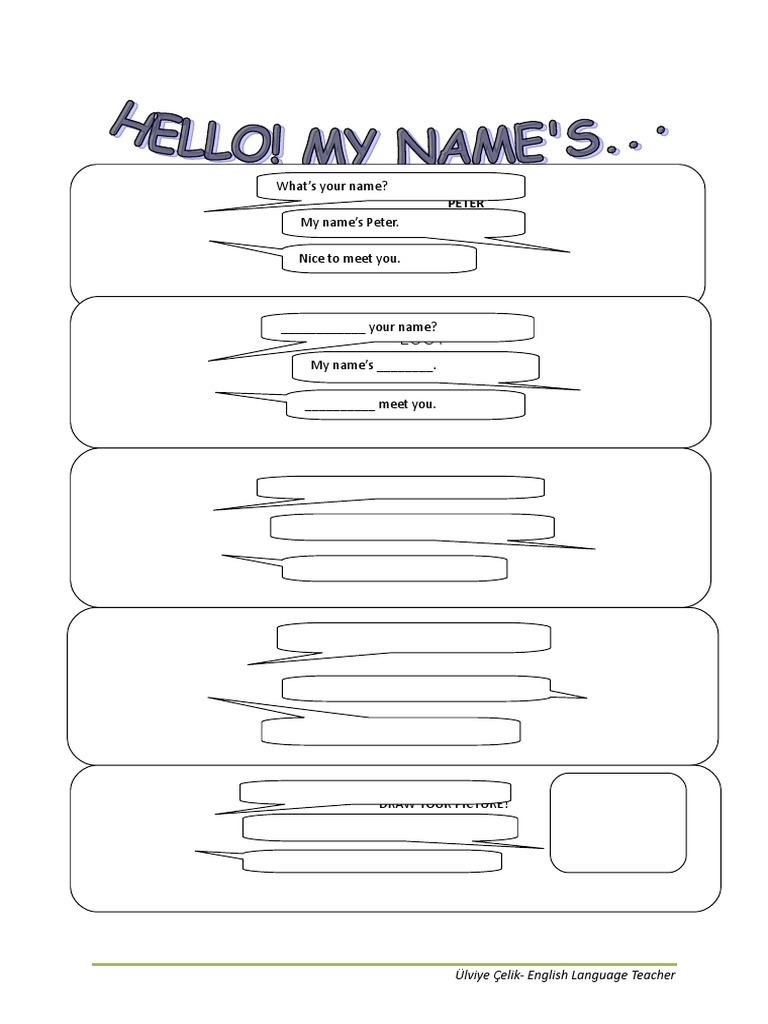 Hello My Names Conversation Topics Dialogs - 30682 | PDF