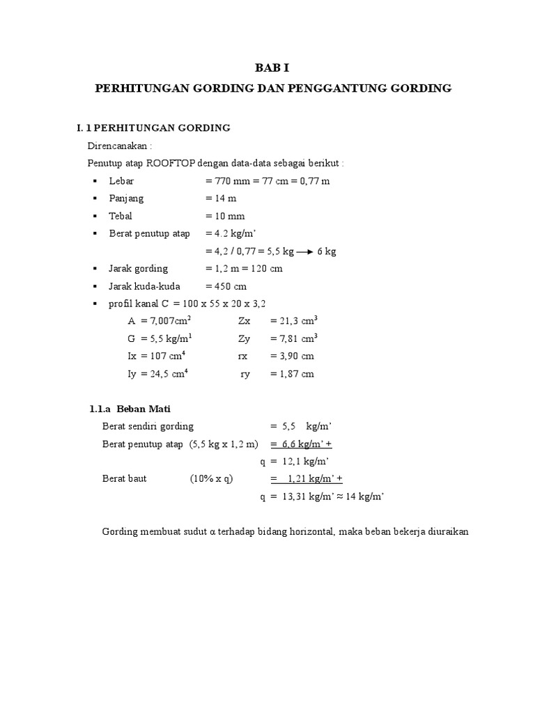 Perhitungan Gording | PDF