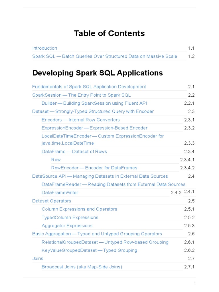 Mastering Spark SQL | PDF | Apache Spark | Relational Model