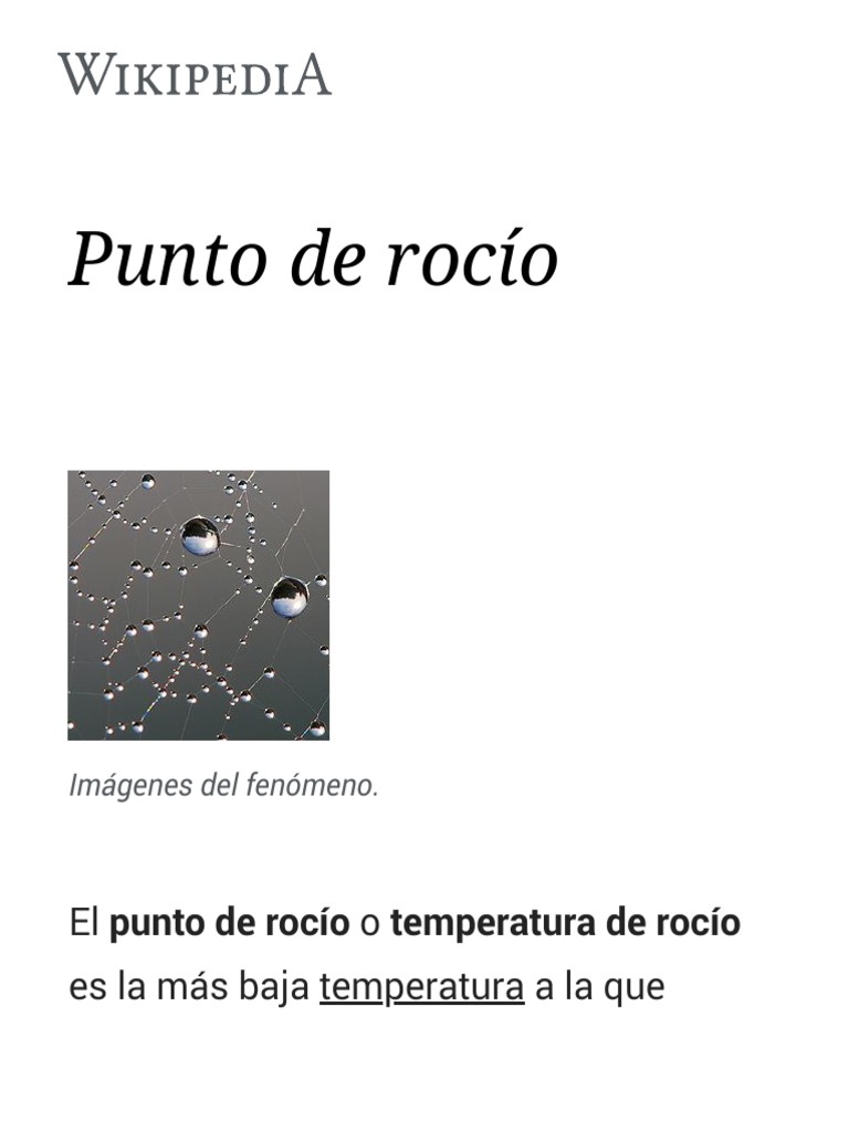 Punto de Rocío - Wikipedia, La Enciclopedia Libre | PDF | Humedad ...