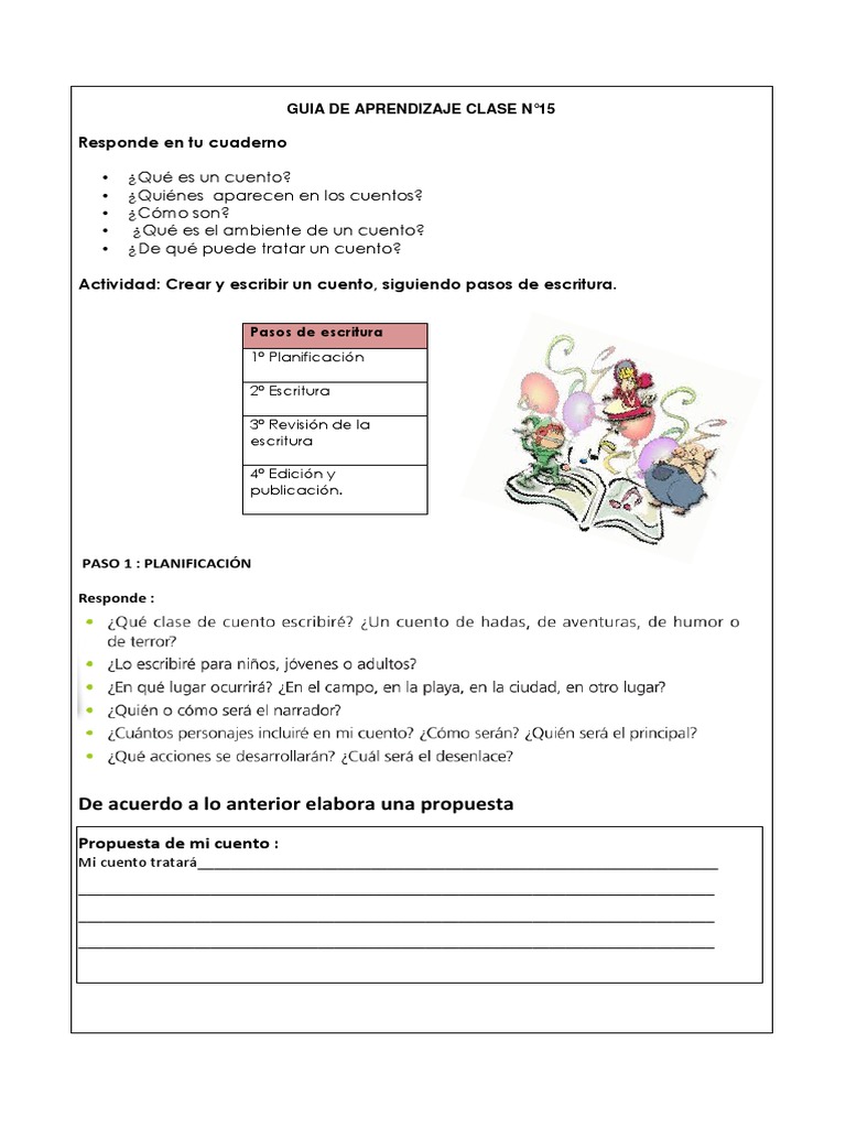 Guía para Escribir un Cuento Infantil | PDF | Escritura | Comunicación ...