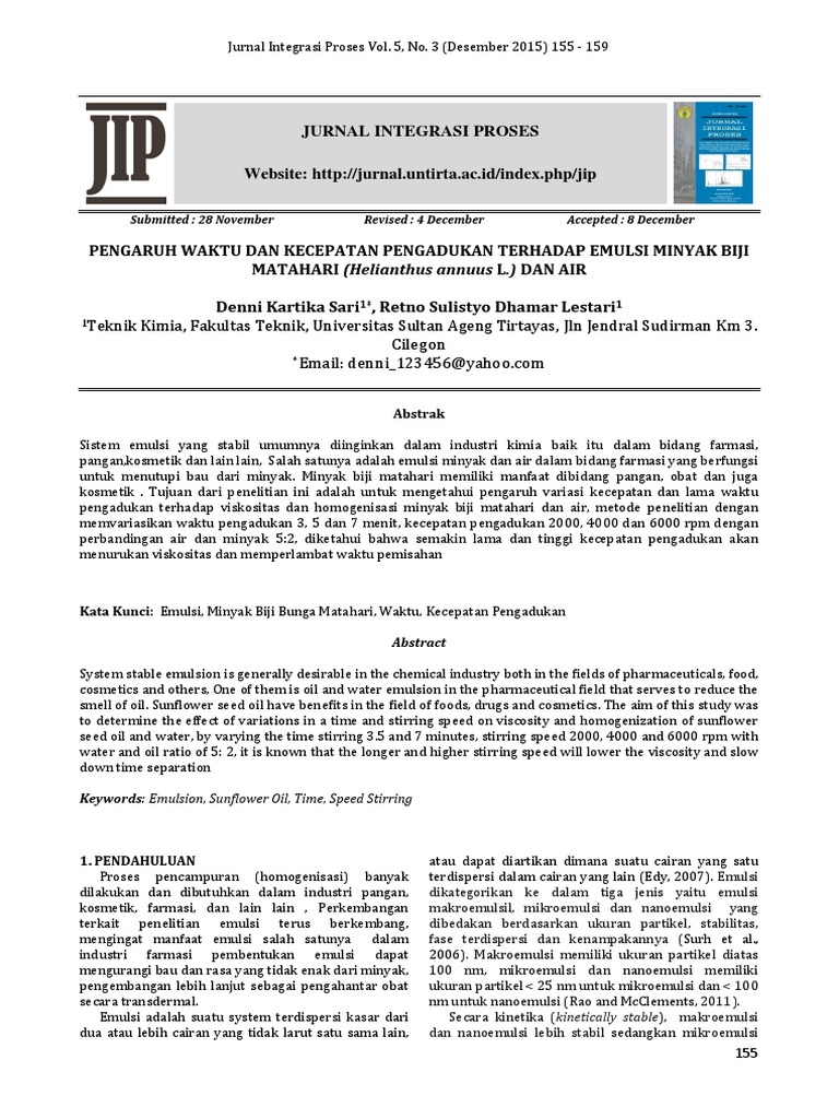 Jurnal Emulsi PDF | PDF