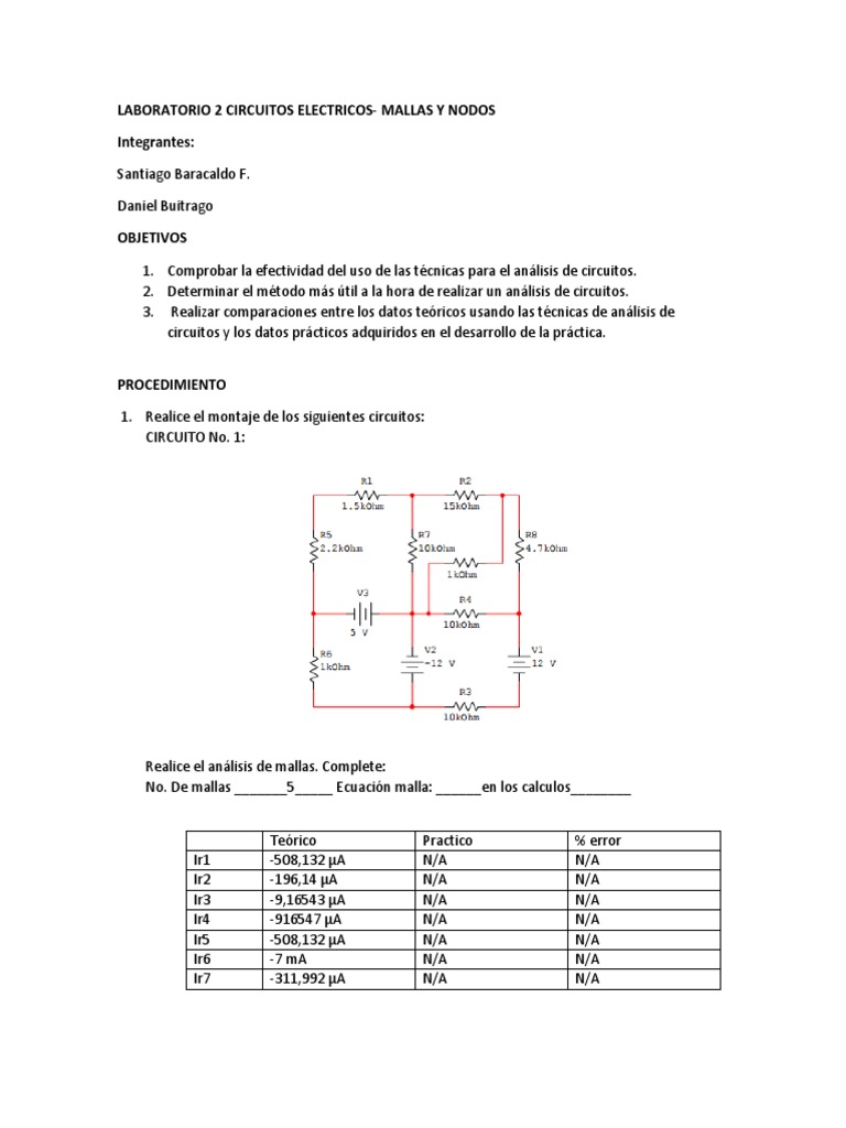 Laboratorio 2 Circuitos Electricos | Descargar gratis PDF | Ingeniería Informática | Ingenieria ...