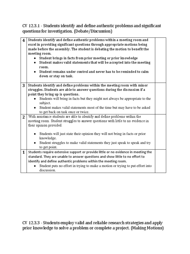 Parli Pro Standards Rubric | PDF | Parliamentary Procedure | Epistemology