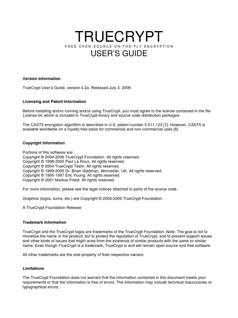 TrueCrypt User Guide | PDF