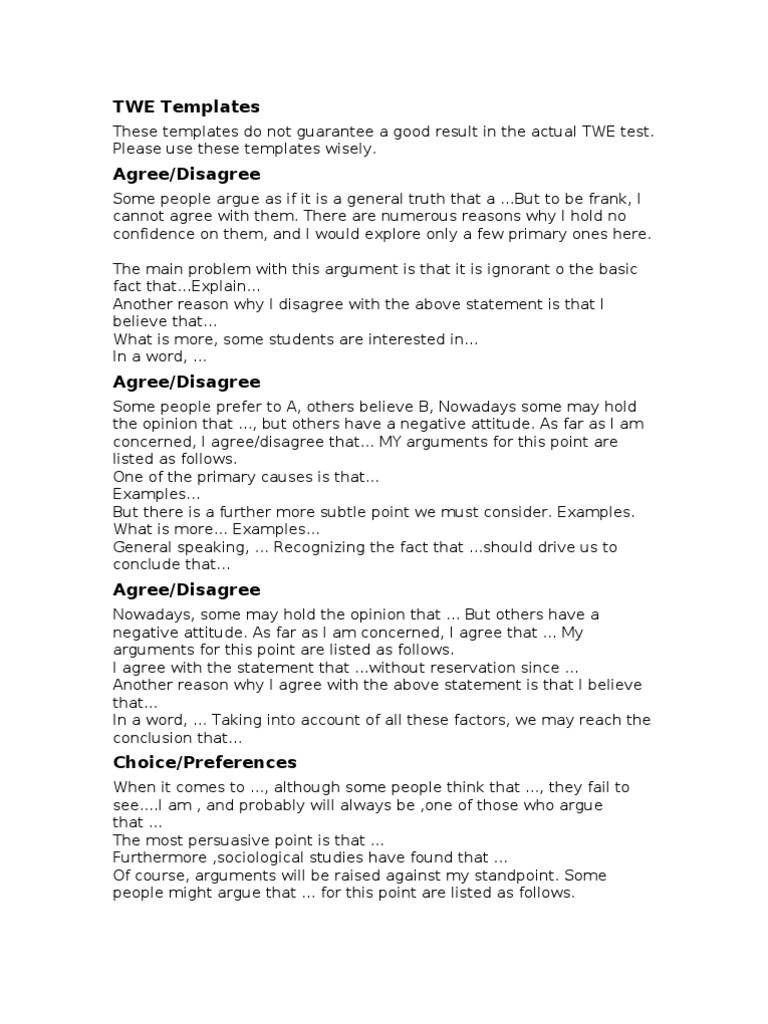 Writing Template | PDF | Argument | Reason