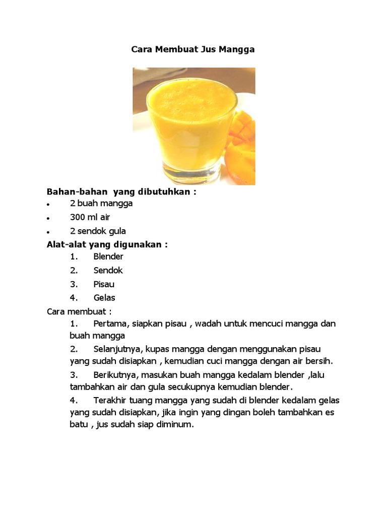Cara Membuat Jus Mangga | PDF